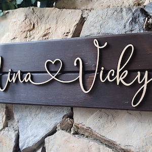 Personalized Couple Name Sign With Heart, Unique Anniversary Gift - Etsy