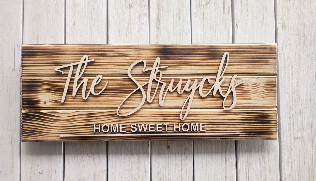 Custom Family Name Sign - Personalized Last Name Wall Decor ...