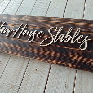 Personalized Sign, Rustic Custom Outdoor Burned Wood Sign , 3D Pallet ...