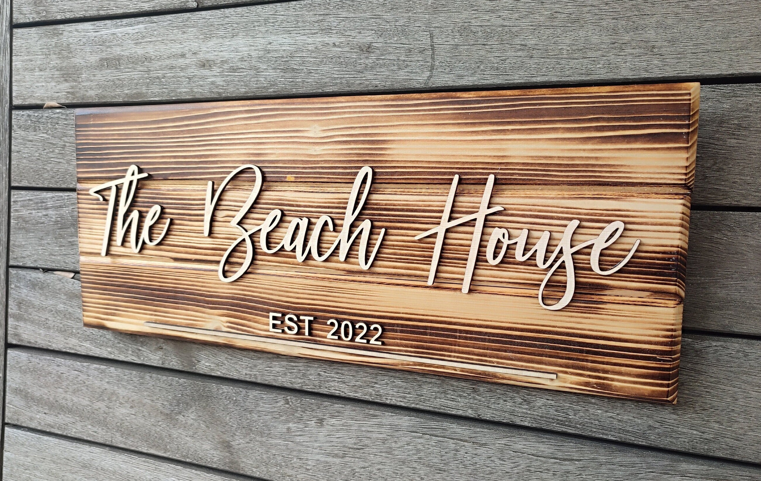 Plank Wood Beach Sign Meet Me At The Beach Sign, Seagrass