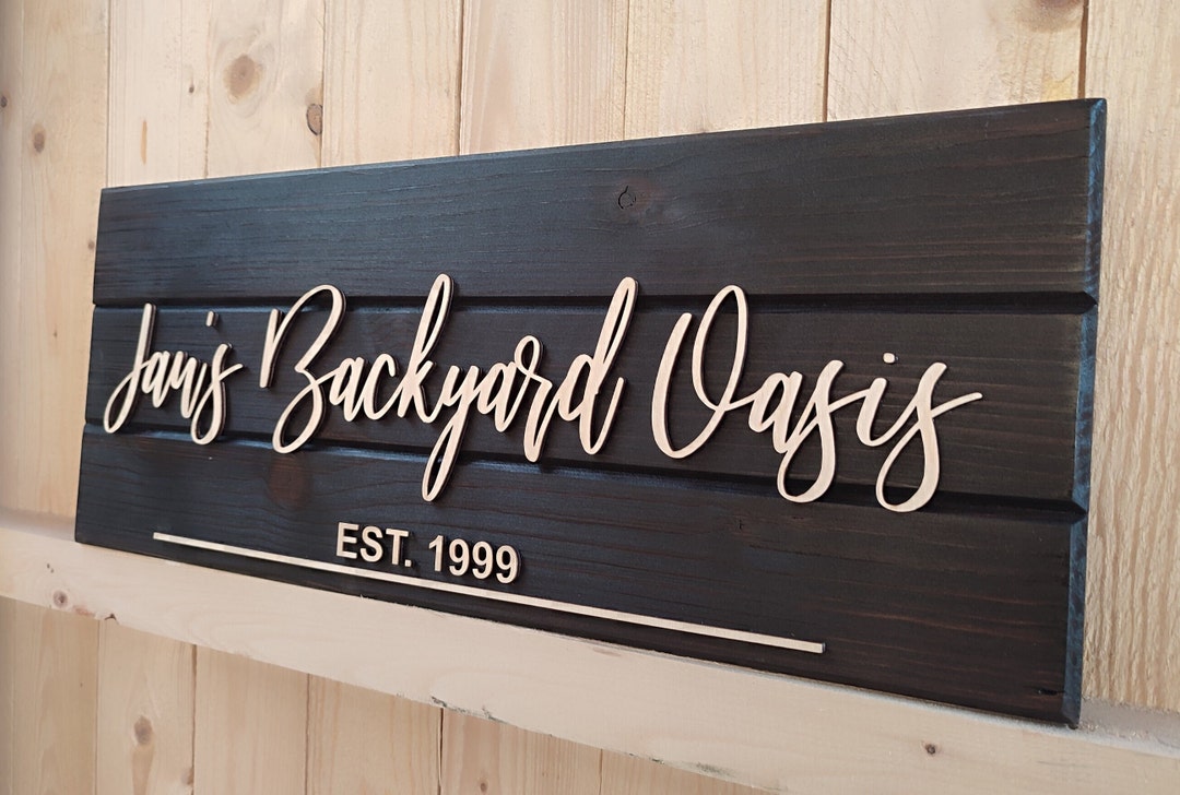 Custom Backyard Oasis Sign, Welcome to Our Backyard Sign, Custom Sign ...