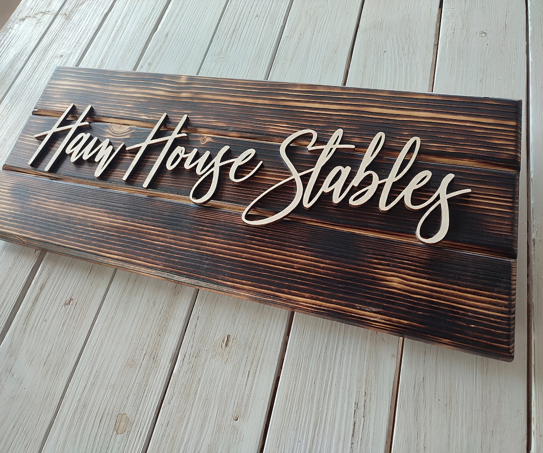 Personalized Sign, Rustic Custom Outdoor Burned Wood Sign , 3D Pallet ...