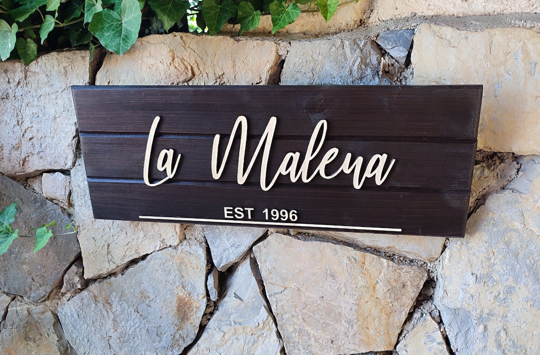 3D Custom Wooden Sign, 3D Last Name Est Sign, Couple Name Sign ...