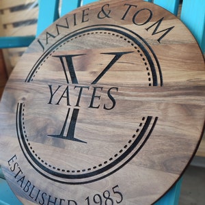 Engraved Lazy Susan, Monogram Name Lazy Susan, Rotating Charcuterie ...