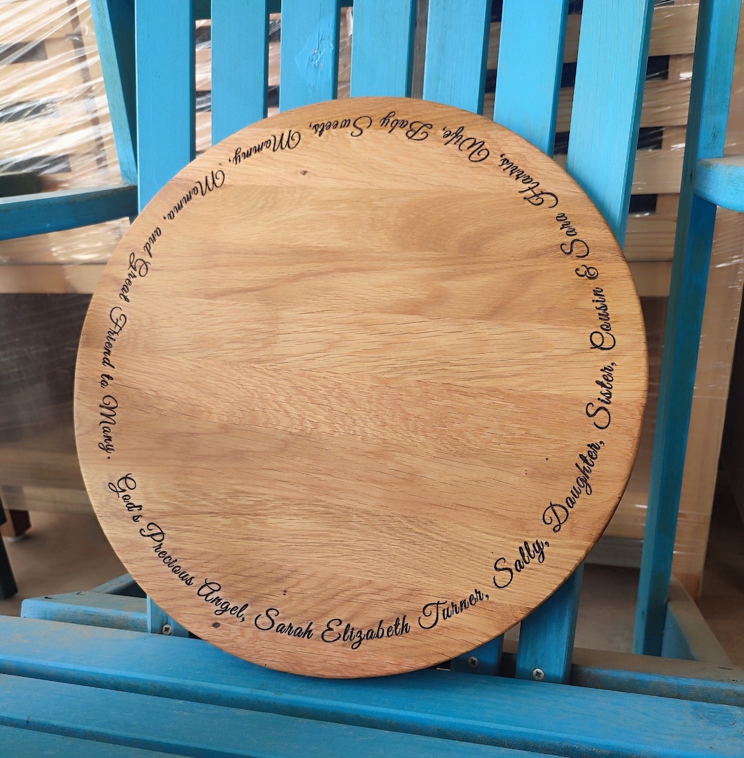 Gathered Around Lazy Susan – Engraved Family Quote Wood Turntable ...