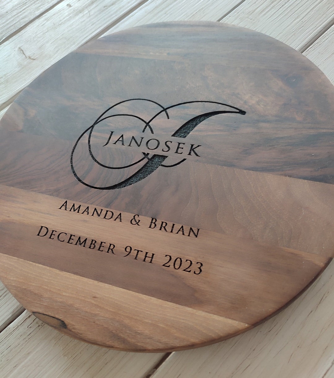 Solid Oak, Walnut, Maple Lazy Susan for Table Tops, Monogram Turntable ...