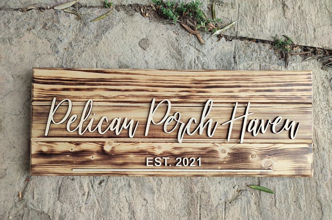 Pelican House Sign, Perch Gift, Perch Sign, Beach House Decor ...