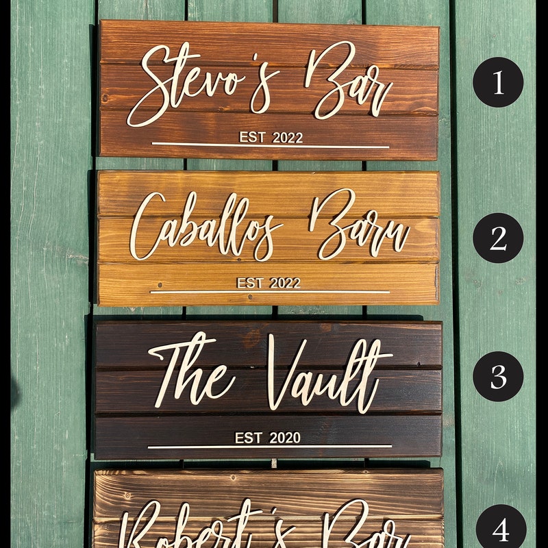 Wood Bar Signs - Etsy