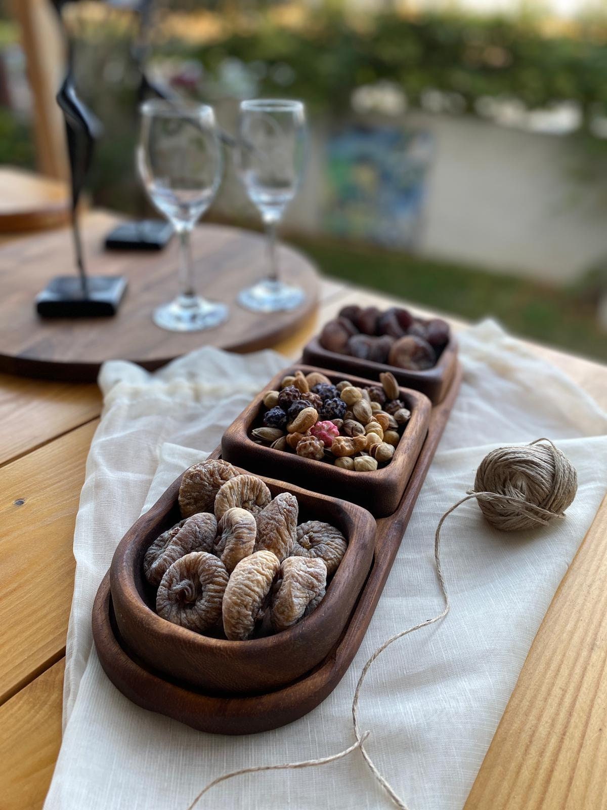 Wooden Snack Tray With Engraving, Engraved Custom Snack Plate,nuts ...