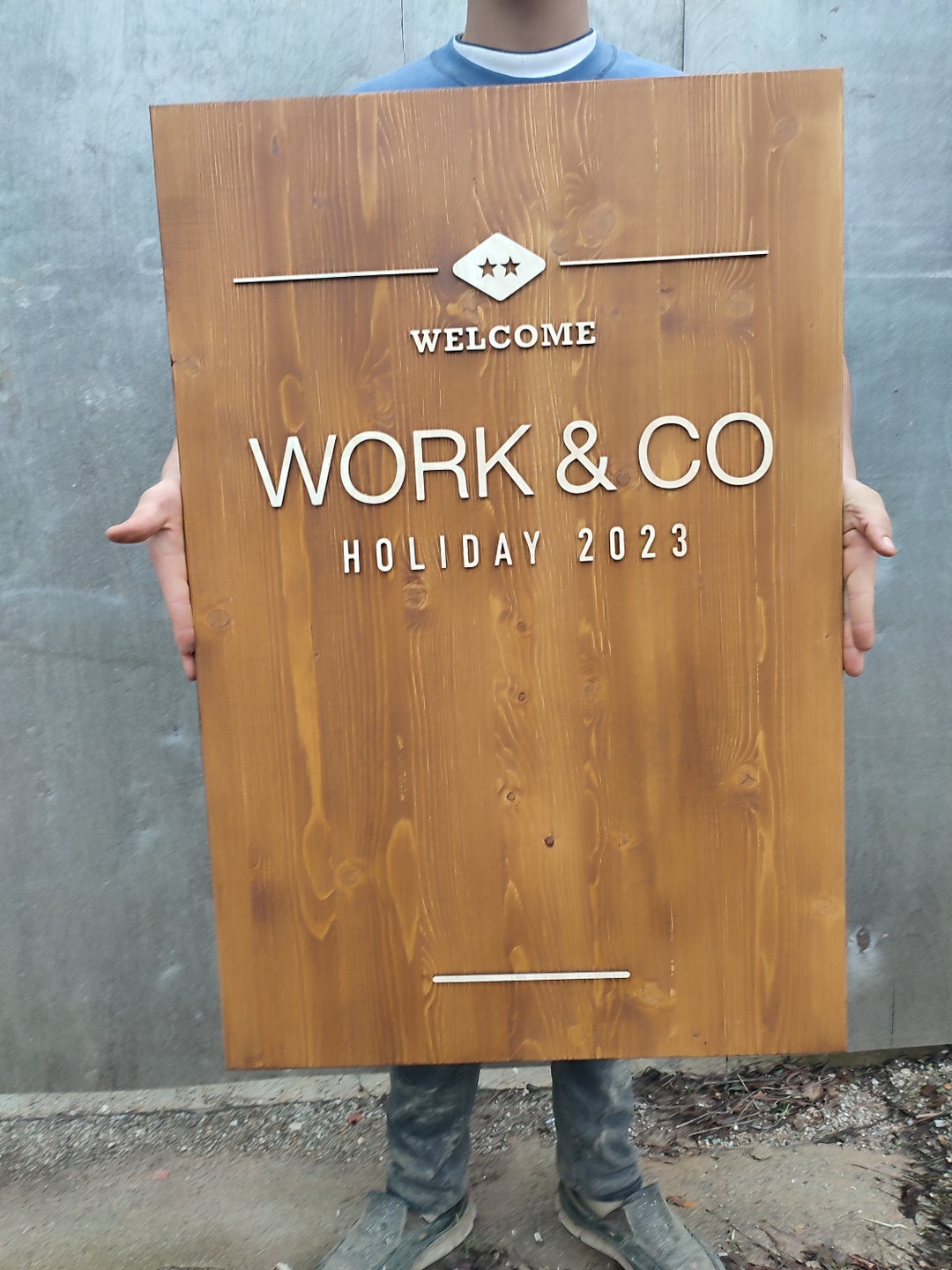 Large Custom Sign, Over-sized Rustic Business Logo, Wood, Laser Cut Out ...