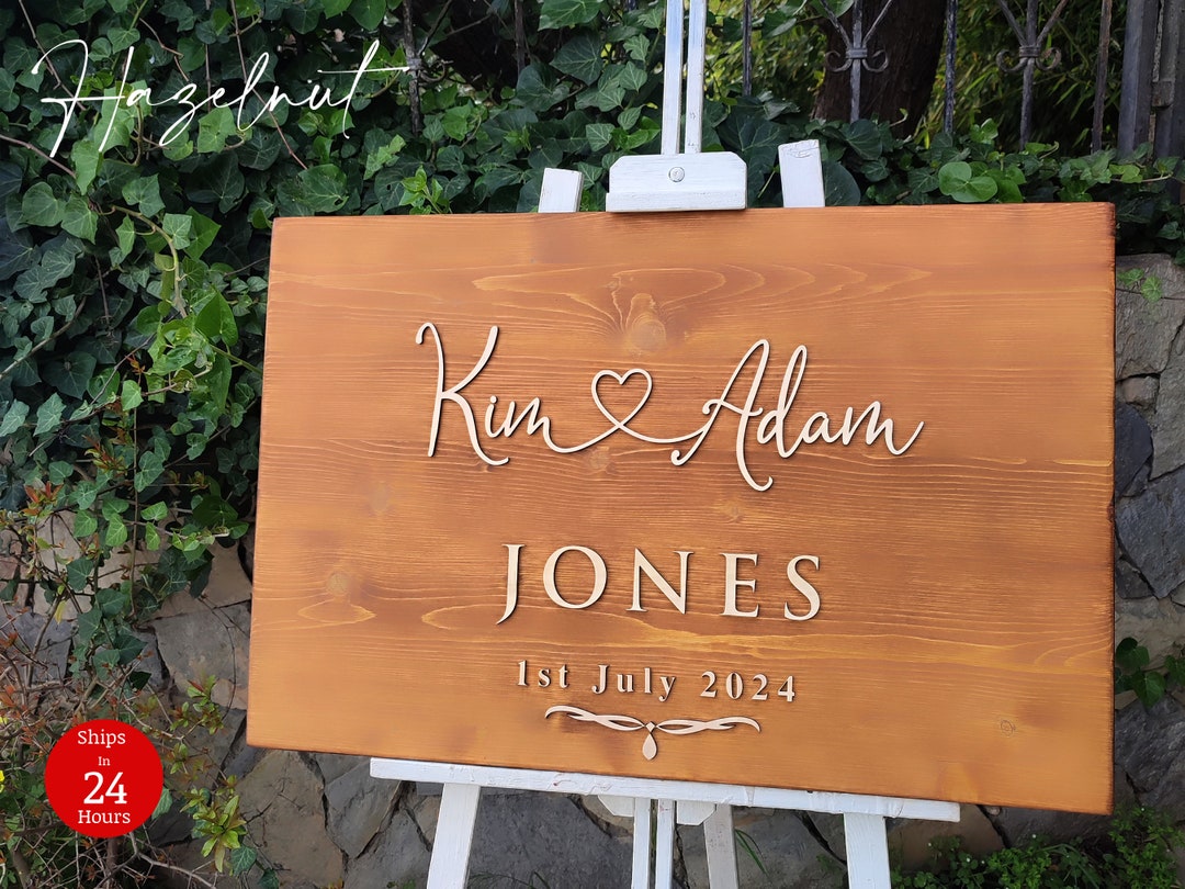 3D Wedding Entrance Sign, Personalized Welcome to Our Wedding Sign ...