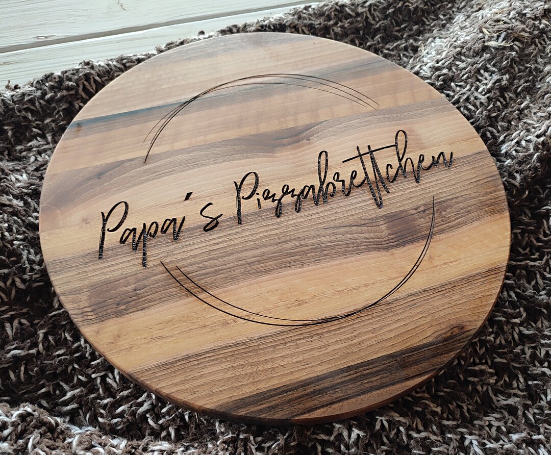 Laser Engraved Personalized Circular Cutting Board, Pizza Cutting Board ...