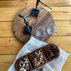 Wooden Snack Tray With Engraving, Engraved Custom Snack Plate,nuts ...