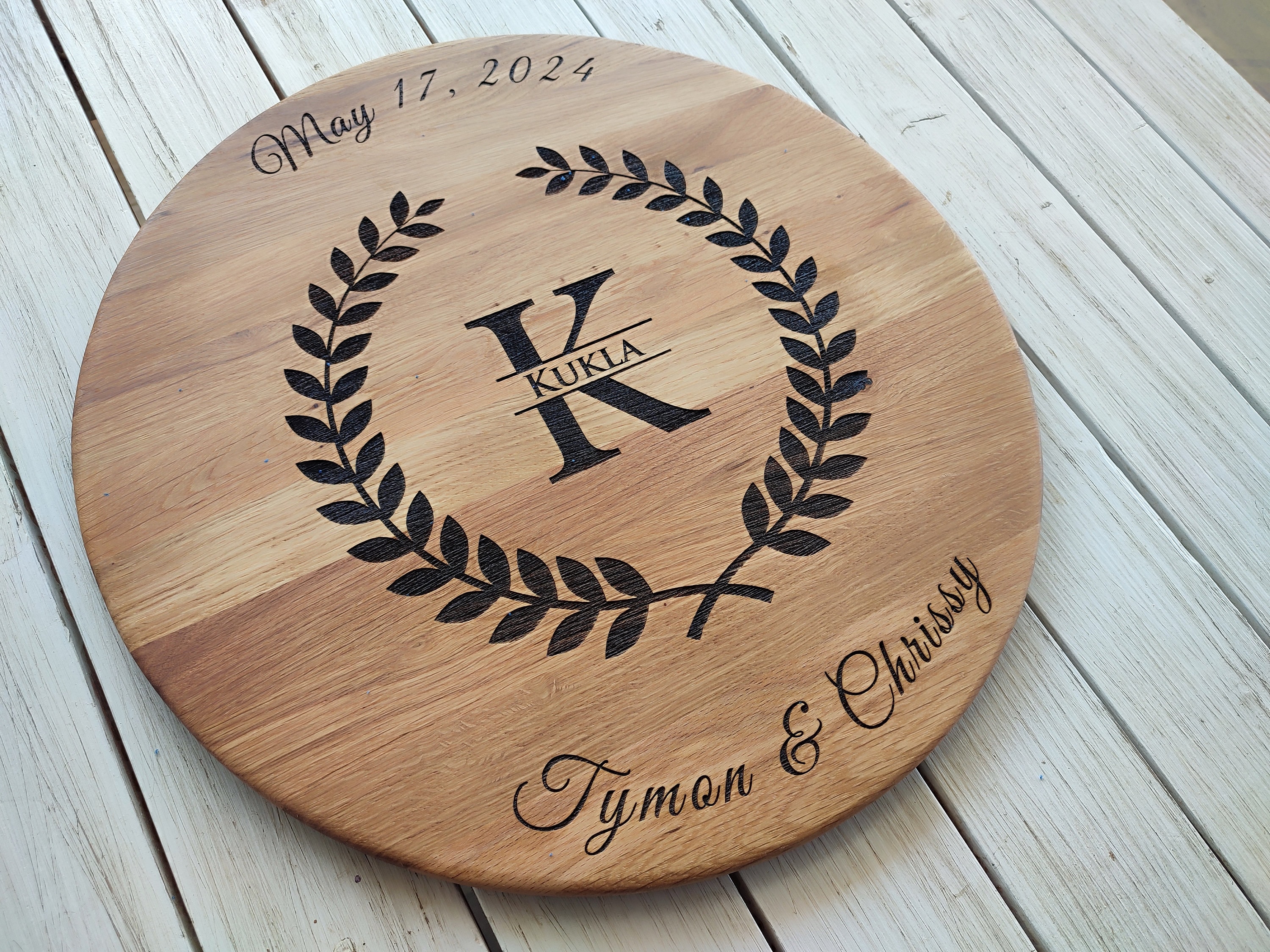 Personalized Wedding Cake Stand With Names | Custom Rustic Hardwood ...