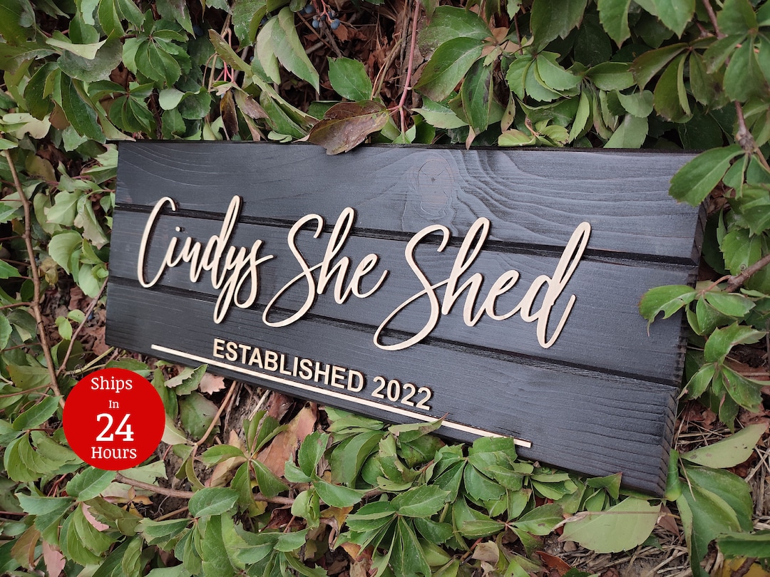 Personalized She / He Shed Sign, Wooden He Shed Sign, Custom She Shed ...