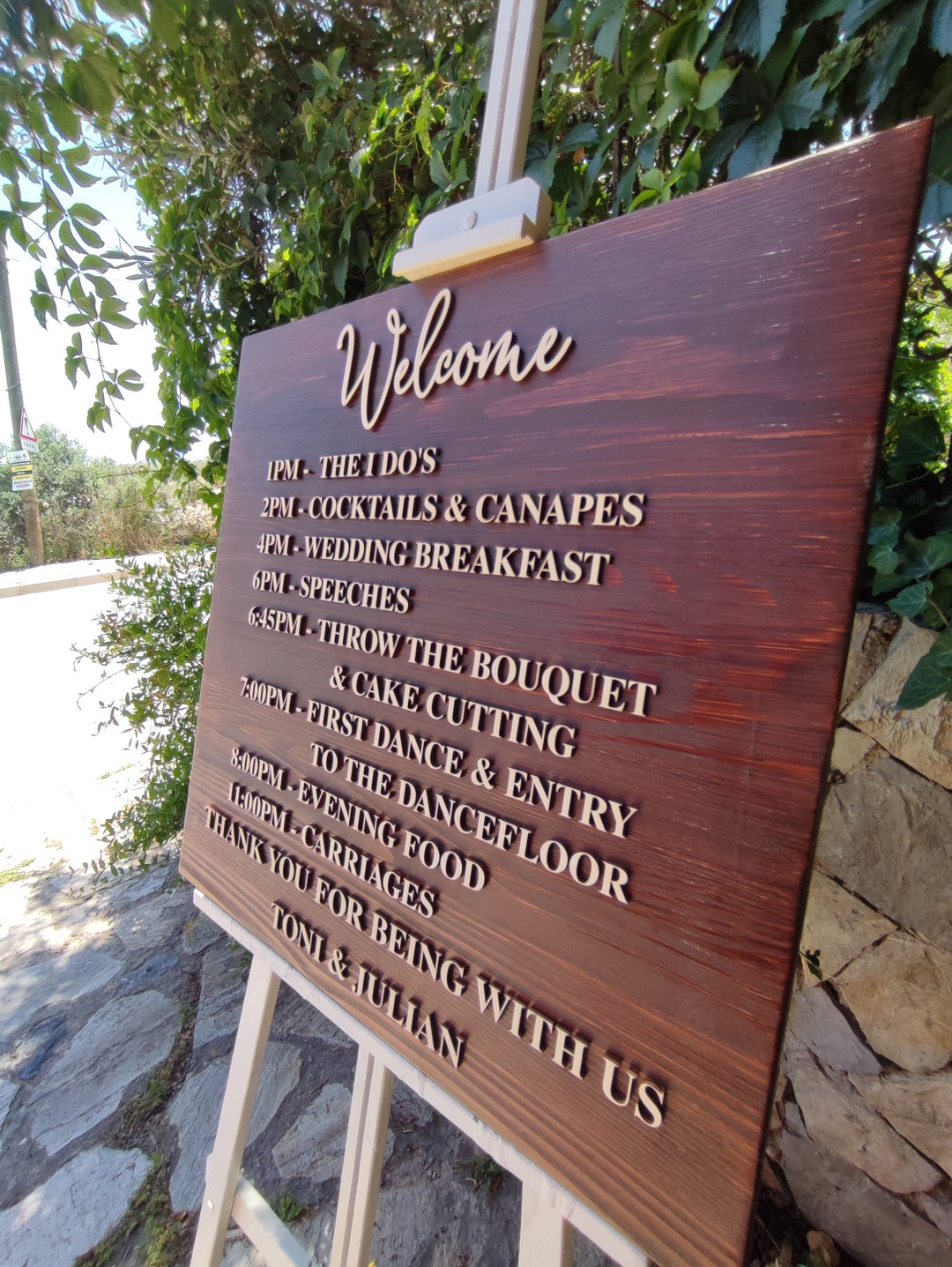 Wedding Party Sign, Wedding Timeline Sign, Wedding Details Sign, Rustic ...