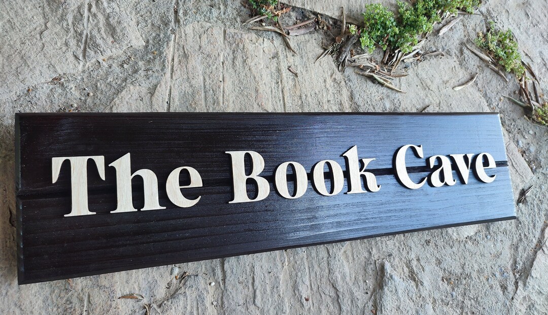 Custom Library Sign, the Book Cave Sign, Reading Corner Wall Decor ...