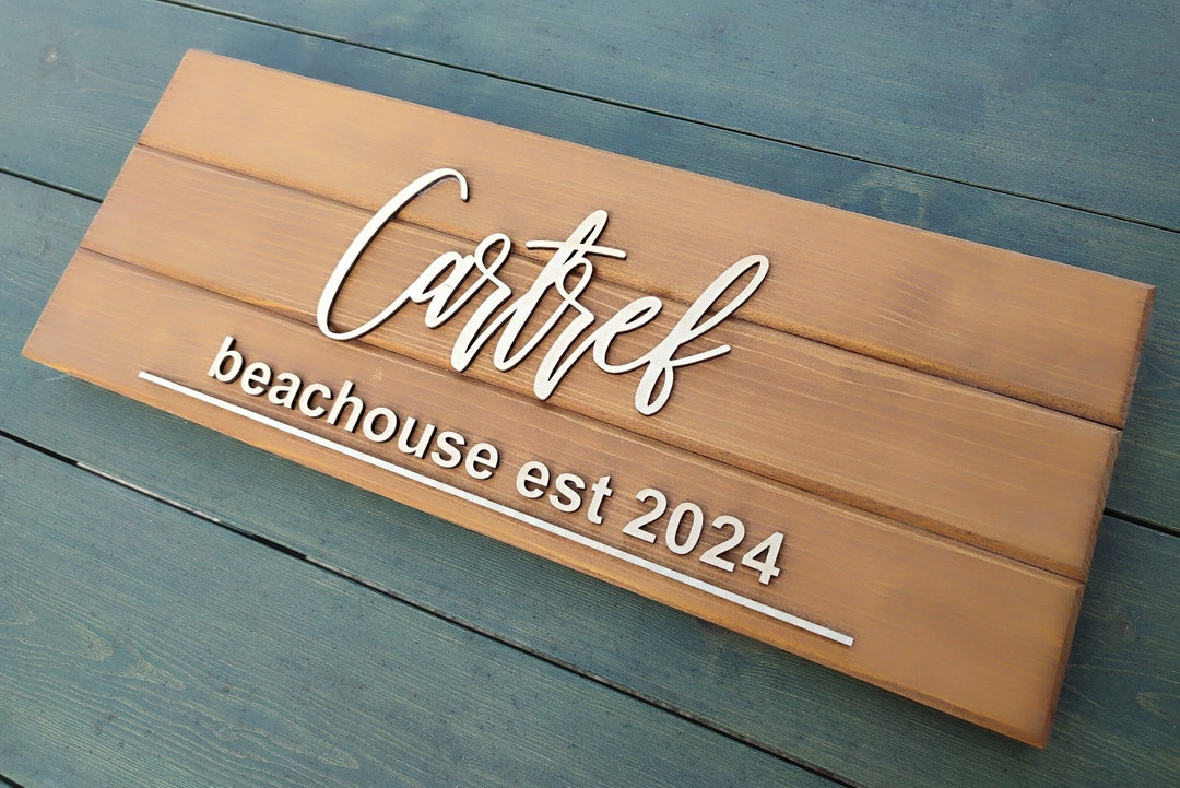 Personalized Beach House Sign, Custom Coastal Decor, Coastal Retreat ...