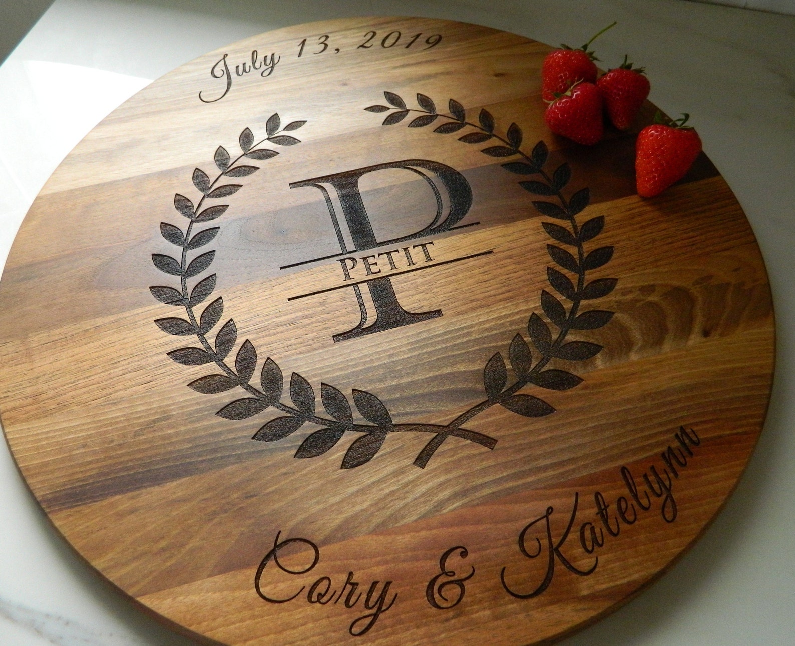 Personalized Wedding Cake Stand With Names | Custom Rustic Hardwood ...