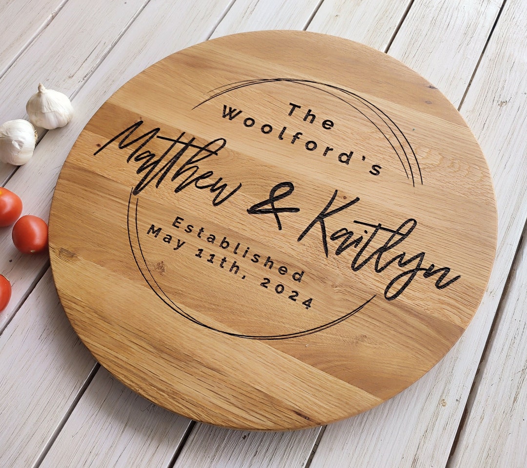 Couple Name Engraved Lazy Susan Turntable, Personalized Lazy Susan ...