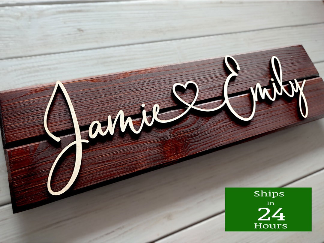 Personalized Couple Names With Heart, Valentine's Day Gift, Boyfriend ...