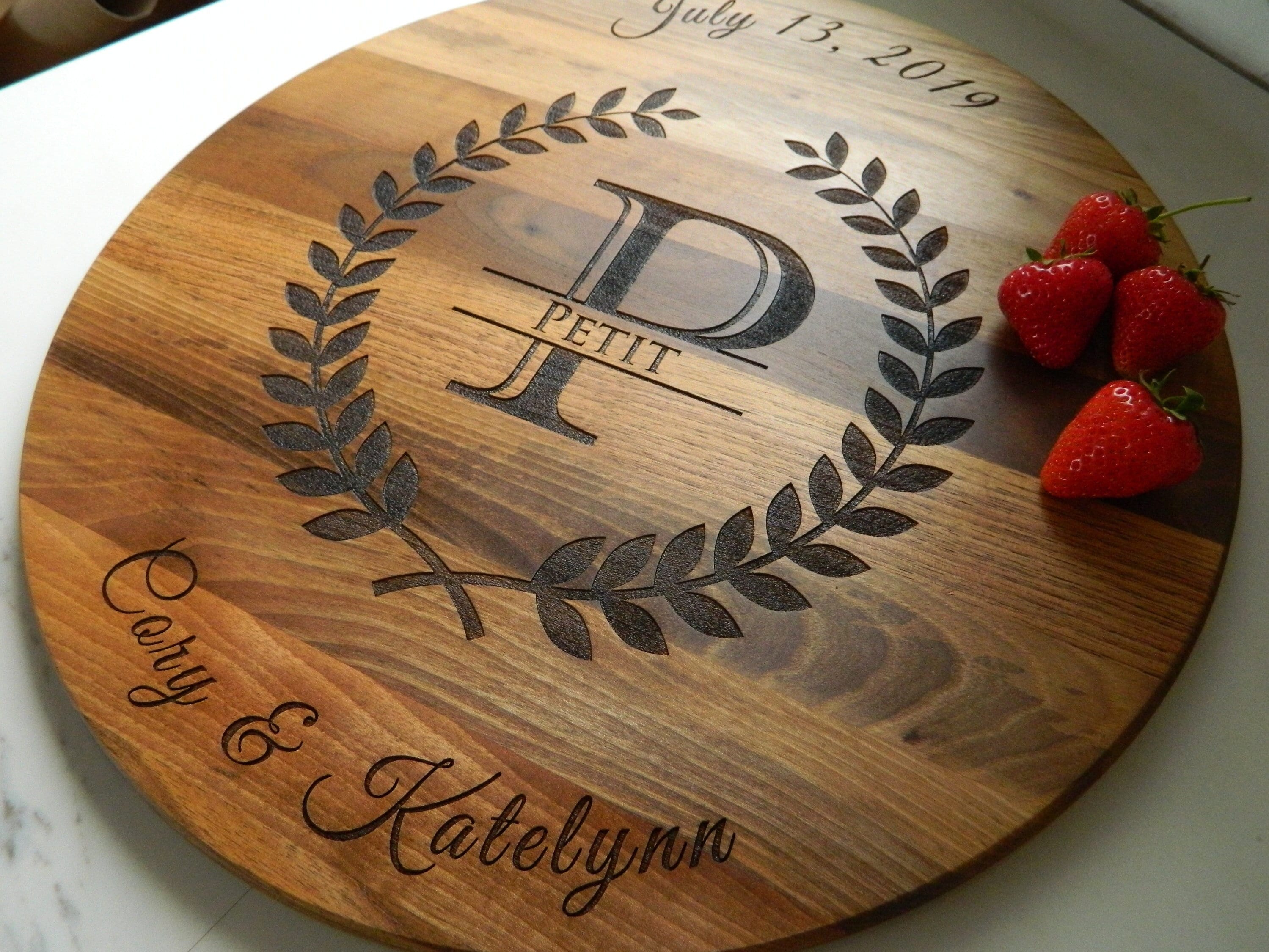 Personalized Wedding Cake Stand With Names | Custom Rustic Hardwood ...