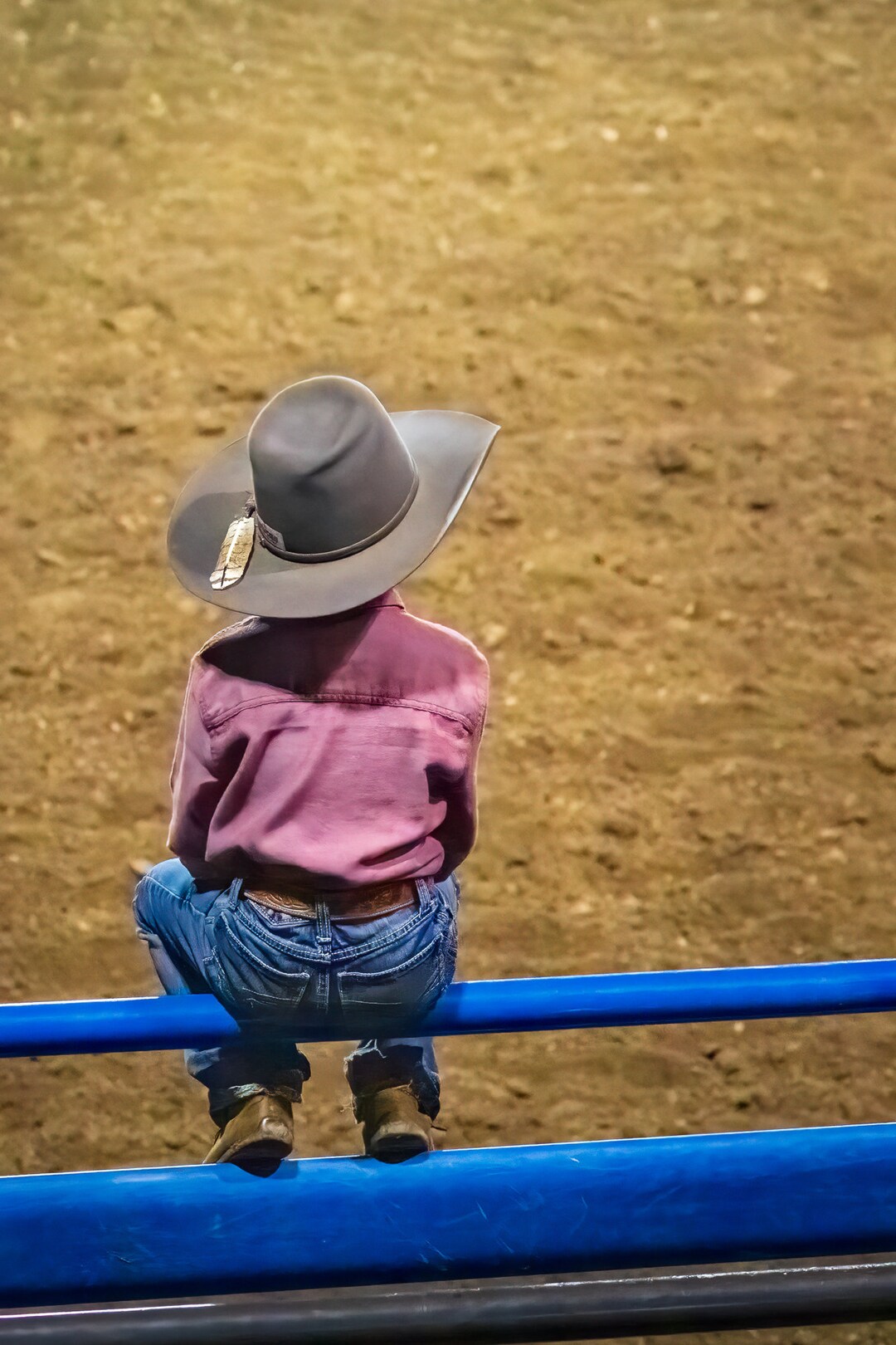 Child Cowboy Watching a Rodeo, Little Boy Dreaming, Cowboy Wall Art ...