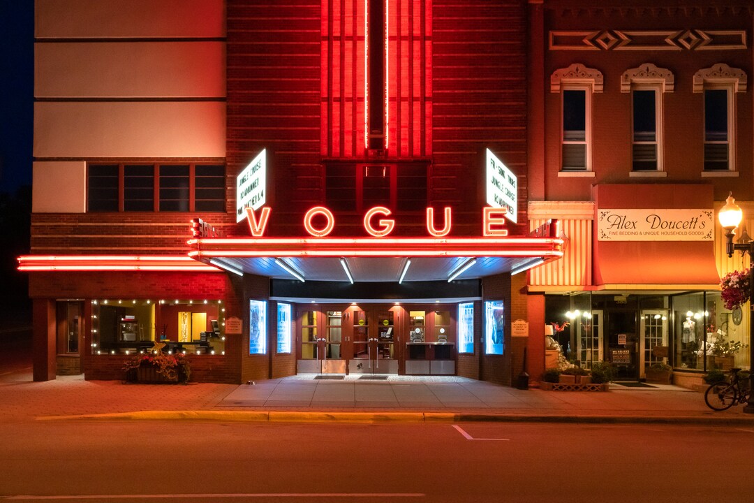 Vogue Movie Theater Illuminated Neon Red Cinema Marquee, Americana ...