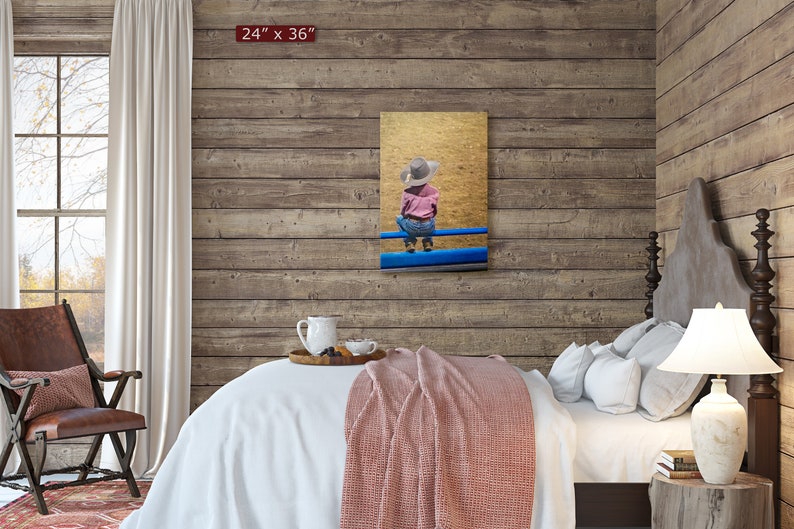 Child Cowboy Watching a Rodeo, Little Boy Dreaming, Cowboy Wall Art ...