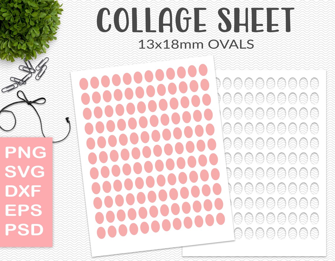 Ovals Collage Sheet Template 13x18mm Cameo Pendant Craft - Etsy