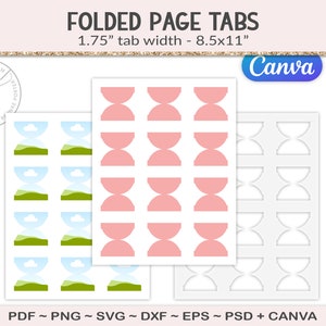 Tabs Template, Blank Fold-over Tabs, Svg Cut File Planner Journal Tab ...