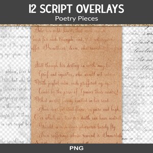 Grungy Script Overlays, PNG Handwriting Text Clipart, Ink Writing ...