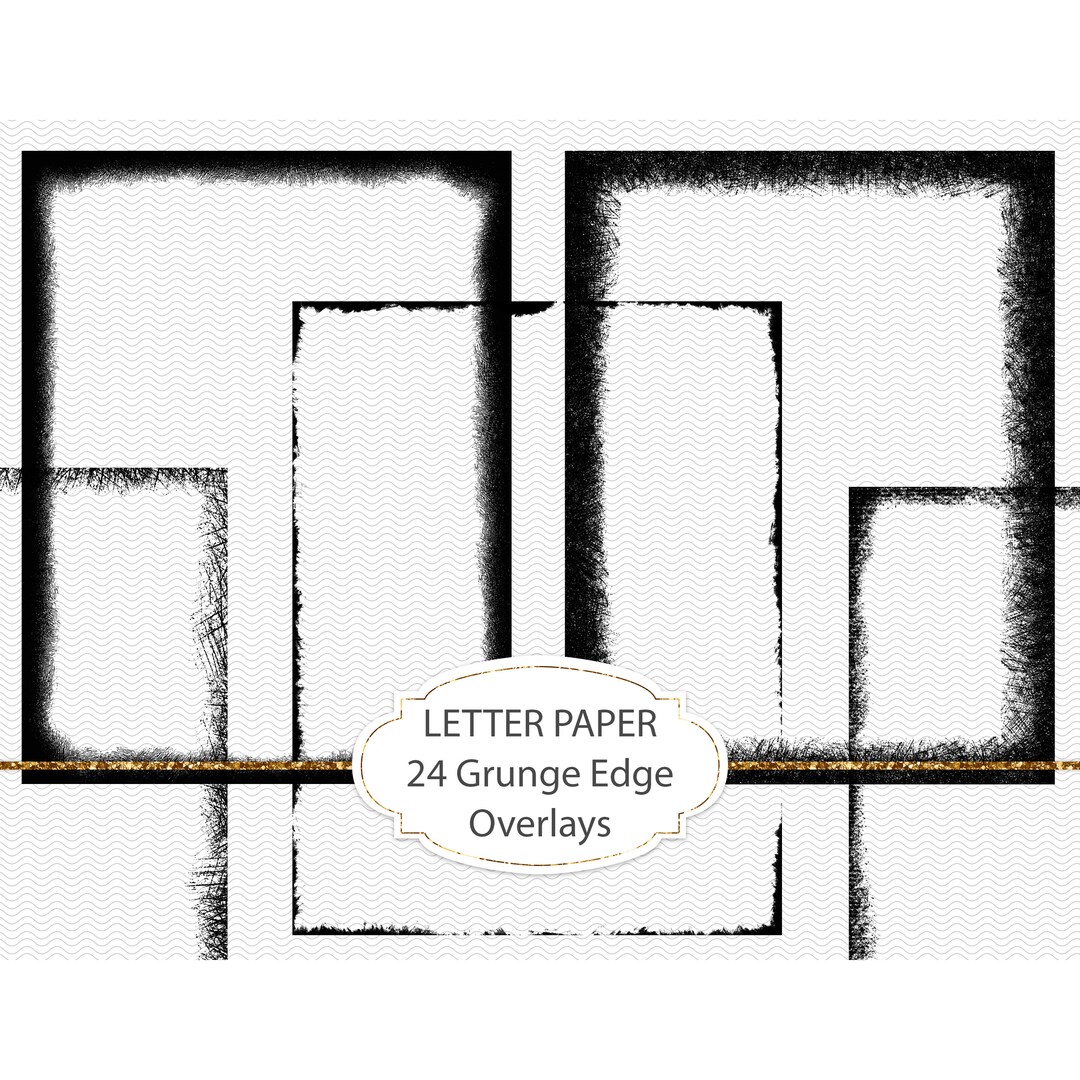 Grunge Edge Scrapbook Overlays Black Paper Frame Overlay - Etsy