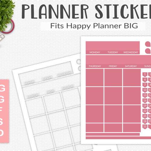 Planner Sticker Template for Happy Planner Classic Journal - Etsy
