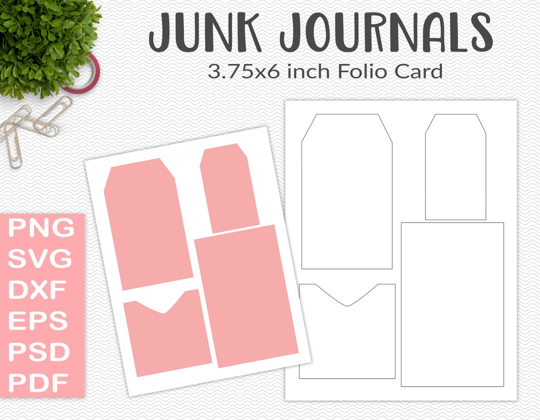 Pocket Card Junk Journal Template Set 3.75x6 Pocket - Etsy