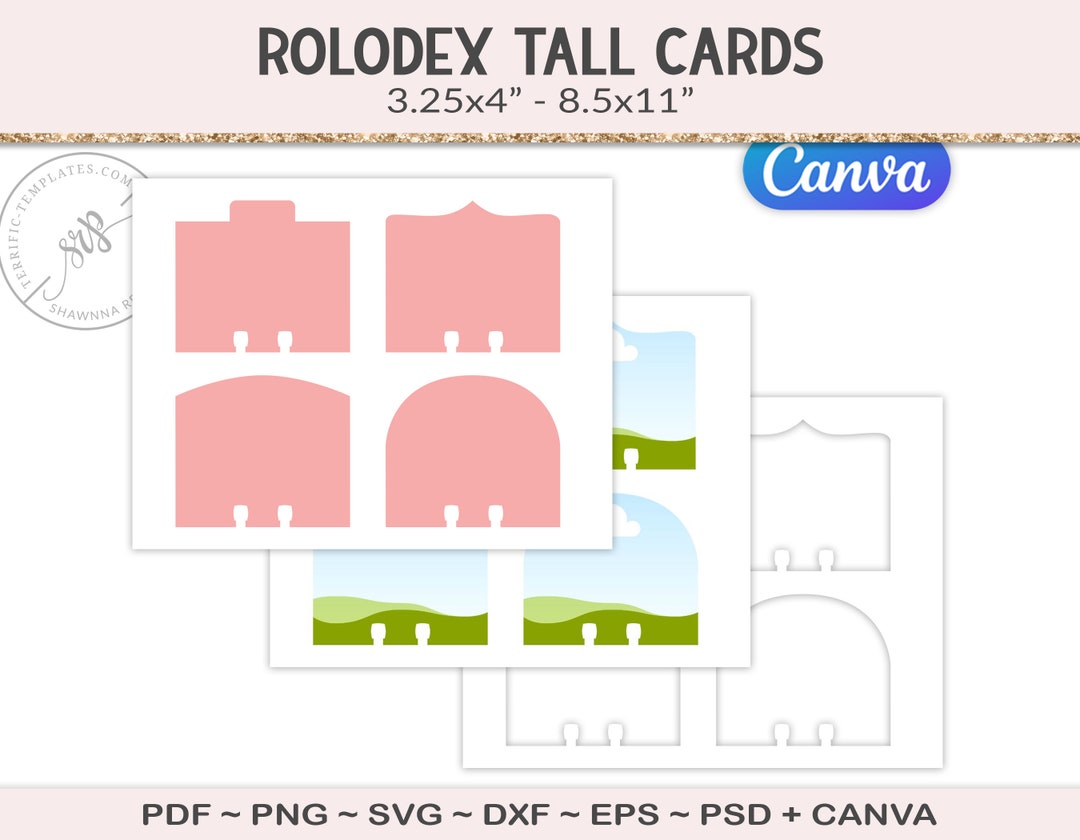 Dex Card Template, Blank Rolodex Craft Cards, Svg Cut File, Memory Dex ...
