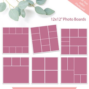 Photo collage templates 12x12 photo storyboards 48 | Etsy