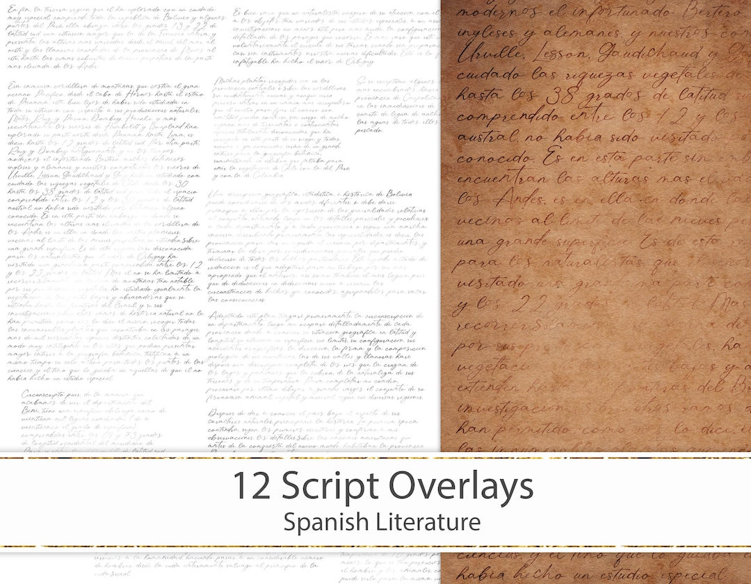 Faded Spanish Script Overlays PNG Handwriting Text Ink - Etsy