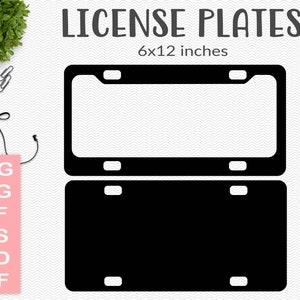 Car License Plate and Frame Template Set Printable Craft Cut - Etsy