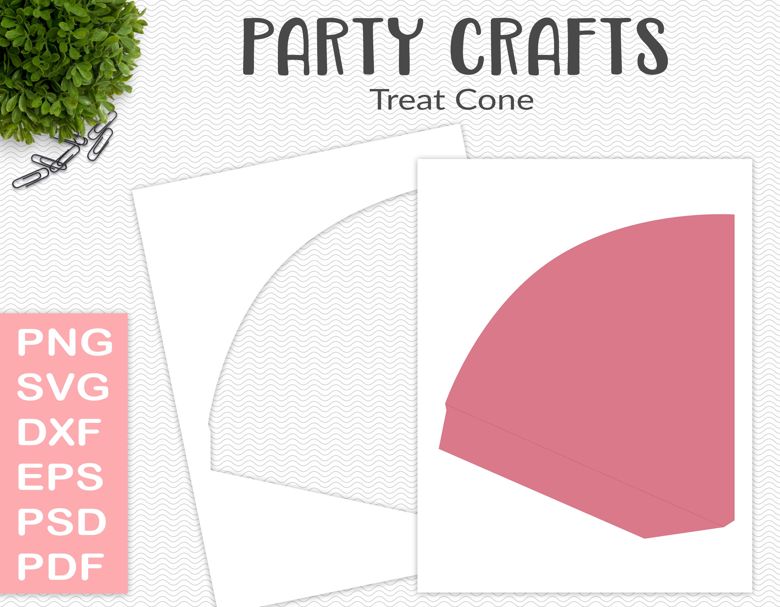 Treat Cone Template Party Printable Party Decor Hanging - Etsy