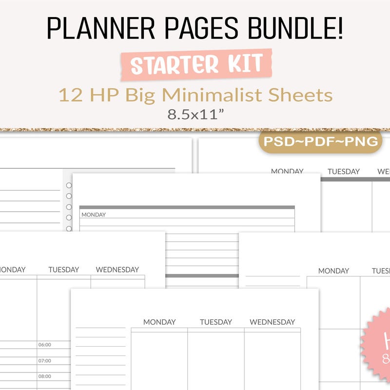 Printable Planner Pages - Etsy