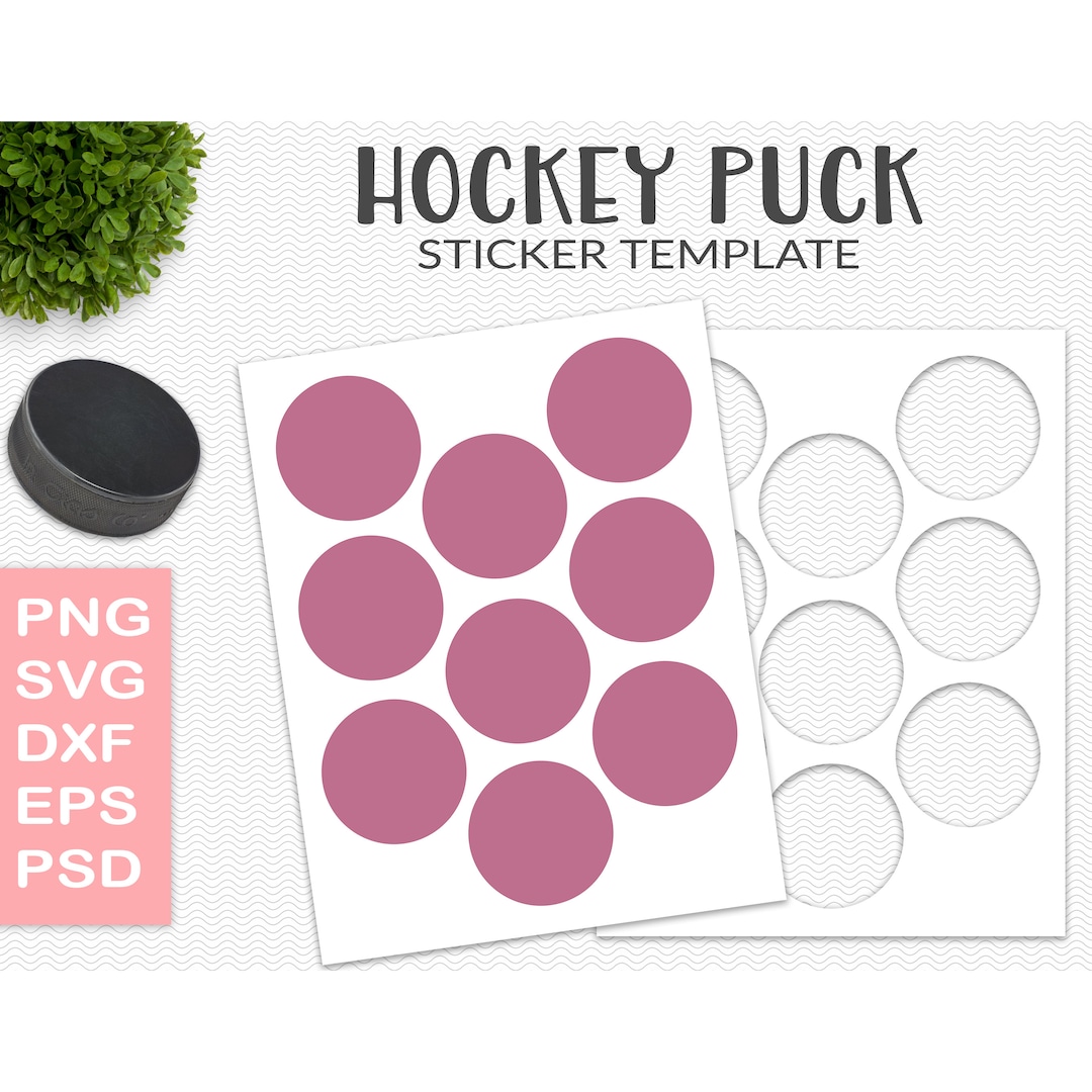 Hockey Puck Sticker Template Printable Craft Template Svg - Etsy