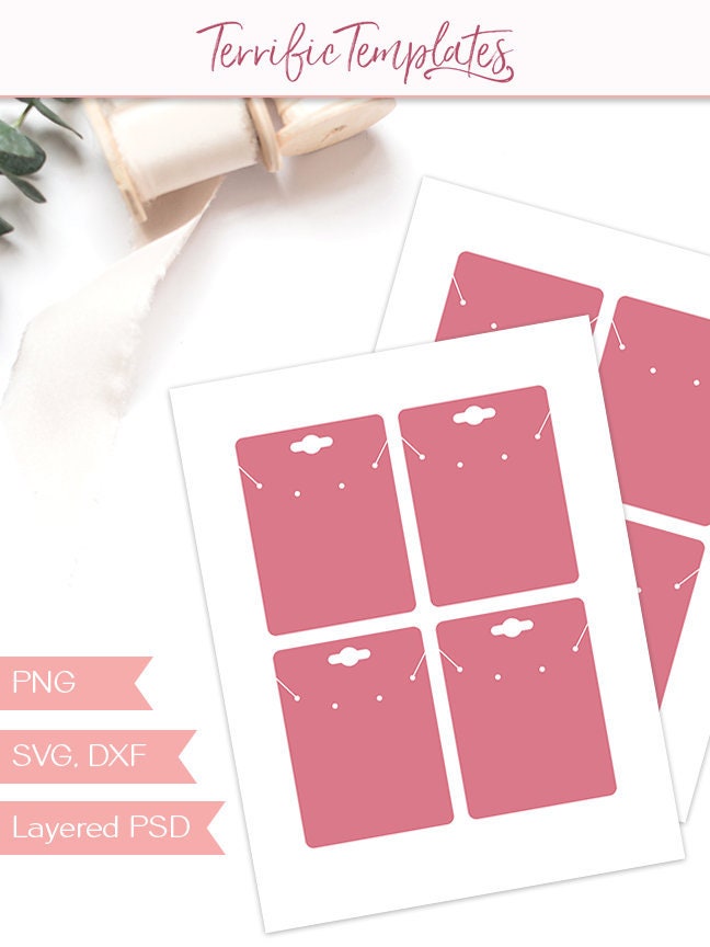 Necklace and Earring Display Template 3x4 Jewelry Hang | Etsy