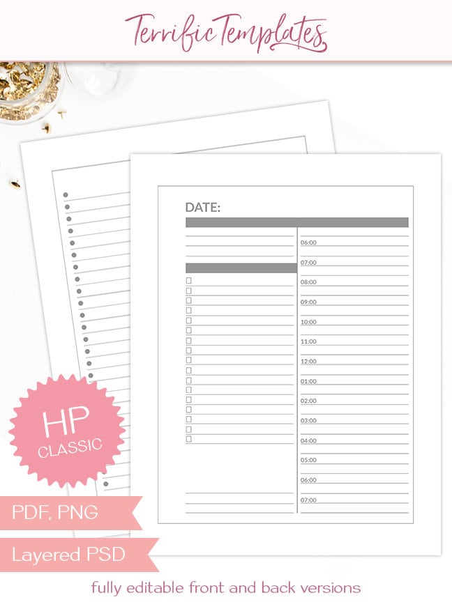 Editable Daily Planner Template for the Happy Planner Classic | Etsy