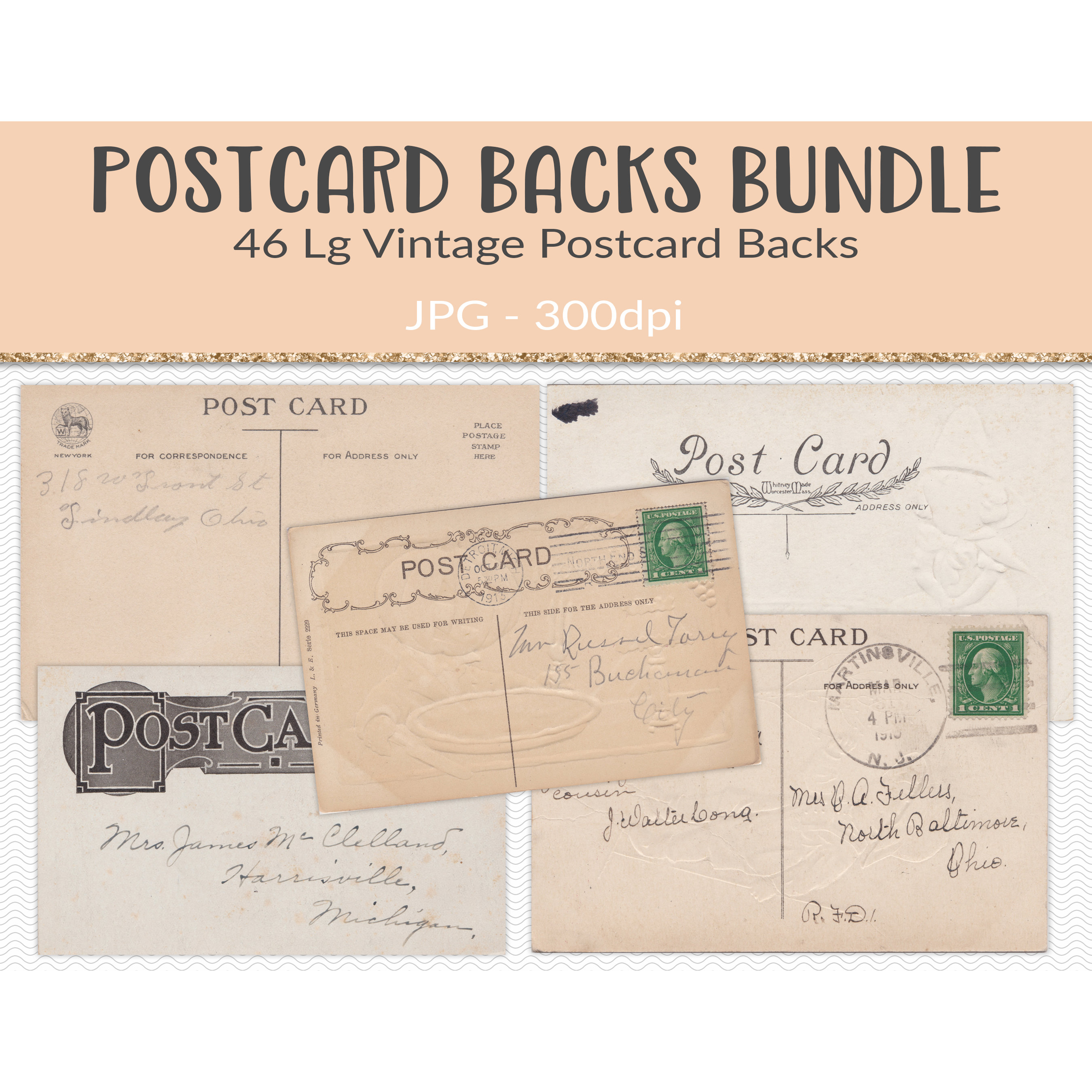 Back Of A Postcard With Stamp