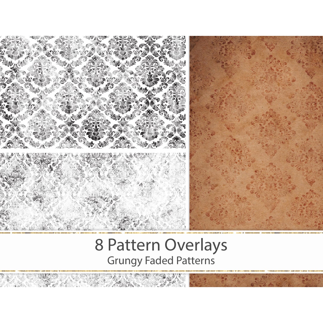 Grungy Pattern Overlays PNG Paper Patterns Damask Overlays - Etsy
