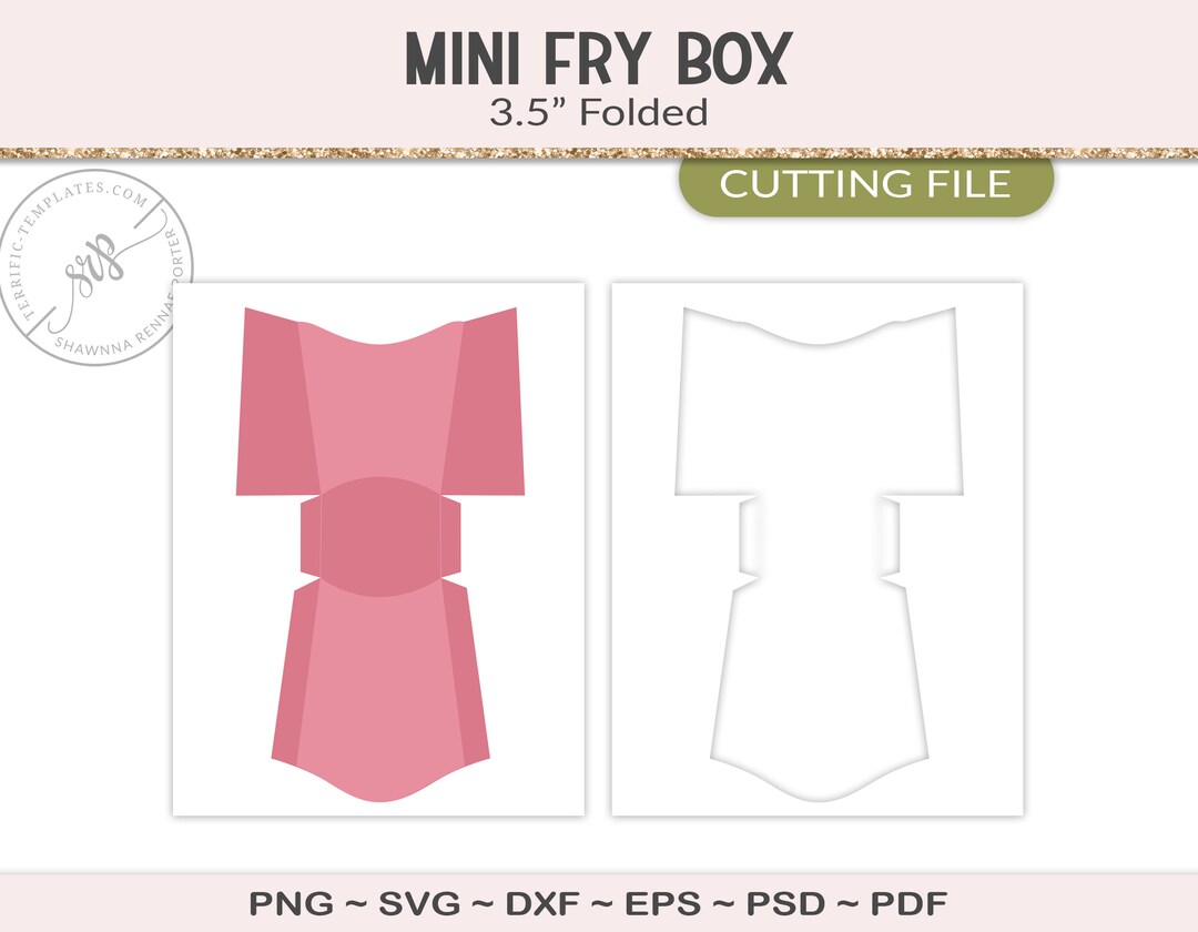 Mini French Fry Box Template, Party Printable Craft Template, Candy Box ...
