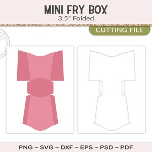 Mini French Fry Box Template, Party Printable Craft Template, Candy Box ...