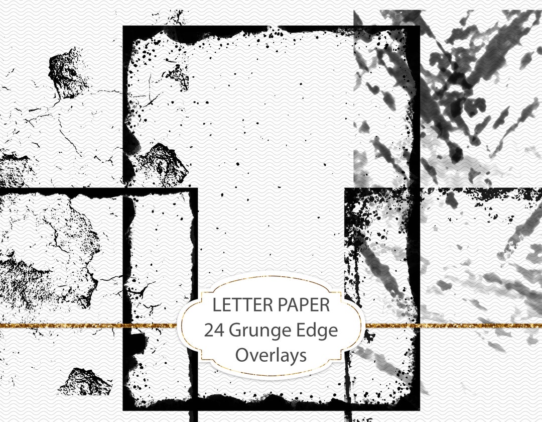 Grunge Edge Scrapbook Overlays Black Paper Frame Overlays - Etsy