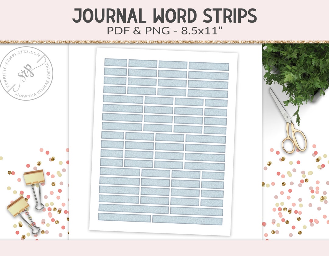 Word Strips Template, Printable Quotes Layout, Png Cut File Junk ...